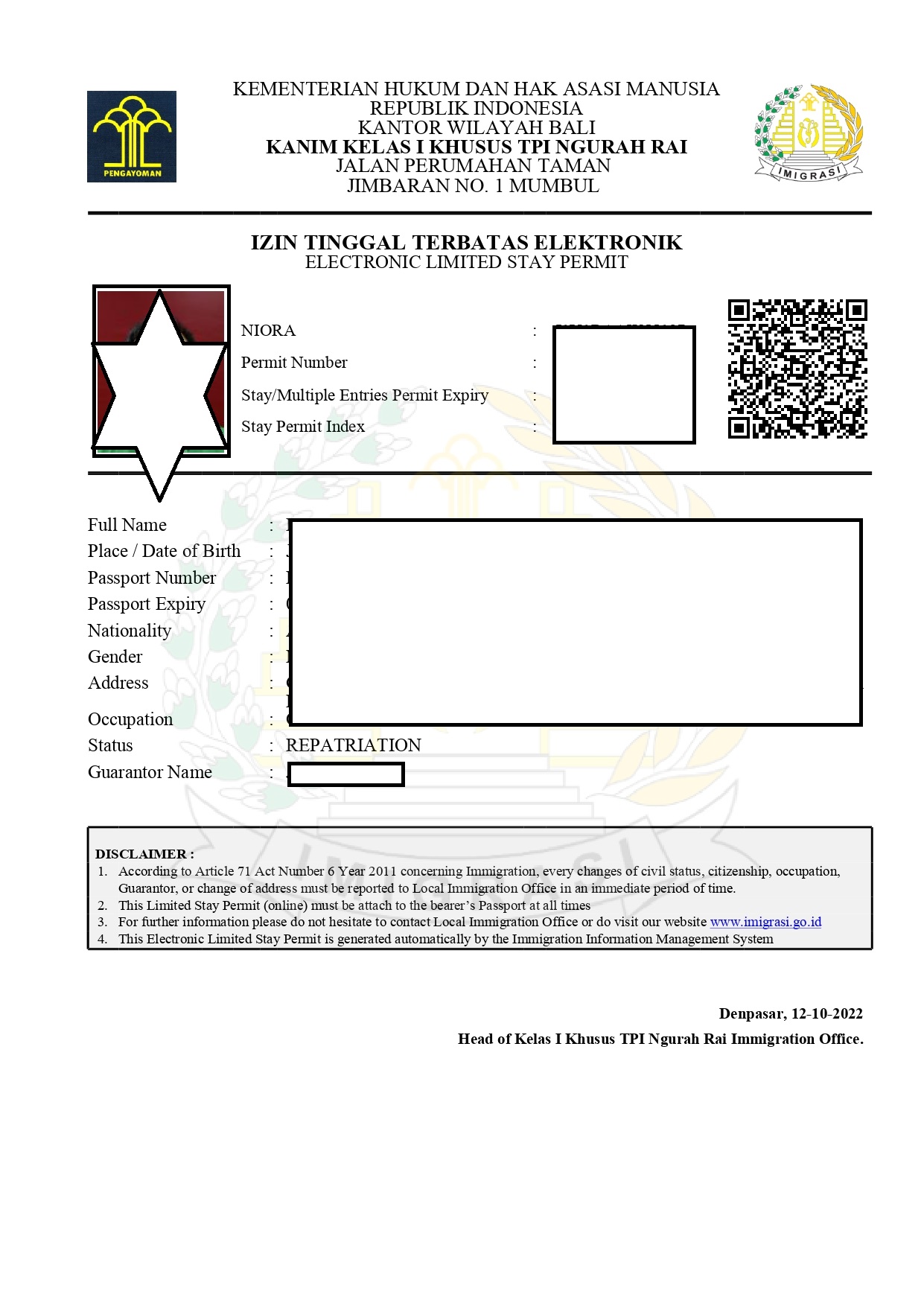 Visa index E32C - Jasa Eka, Bali, Indonesia